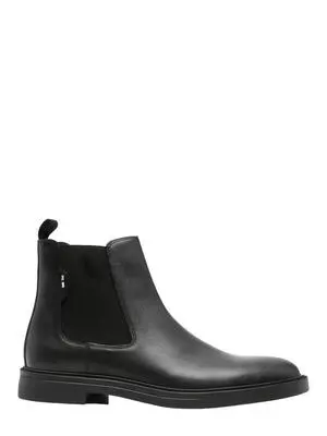 BOSS Pull-tab Leather Boots - Black