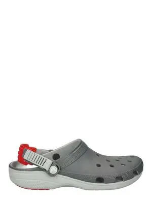 CROCS Perforated Strap Clog Sandals - Grey