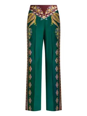 Etro Floral-print Trousers - Green