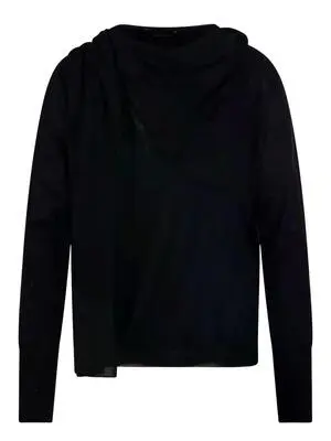 ROBERTO COLLINA Draped Cowl-neck Sweater - Black