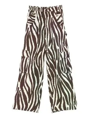 TWINSET Zebra-print Cargo Trousers - Brown