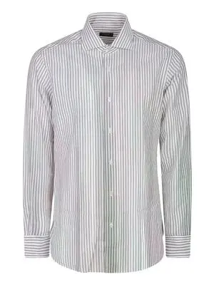 BARBA NAPOLI Striped Cotton Shirt White