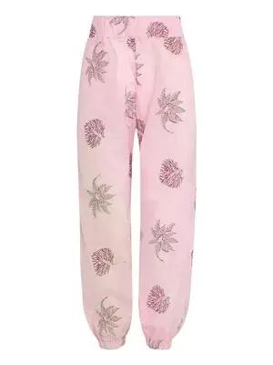 BRIGITTE Jasmine Botanical-print Elasticated Trousers - Pink