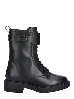 Furla Buckle-fastening Lace-up Boots - Black