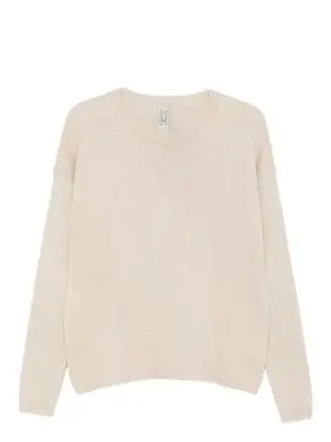 PRIVATE 0204 Round-neck Cotton-blend Sweater - Neutrals