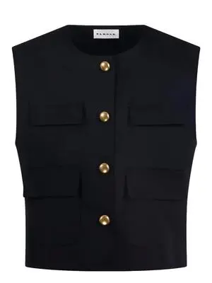 P.a.r.o.s.h Pocket-detail Buttoned Waistcoat - Black