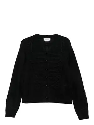 Alexander McQueen Braided-detail Button Cardigan - Black