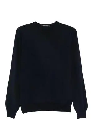Tagliatore Crew-neck Long-sleeve T-shirt - Blue