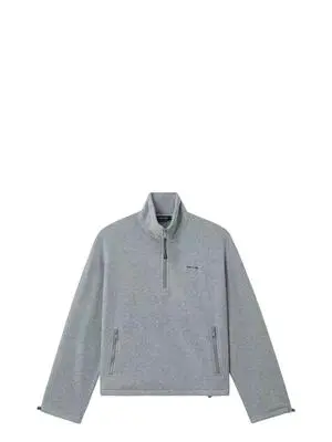 TOUT A COUP Half-zip Fleece Sweatshirt - Grey
