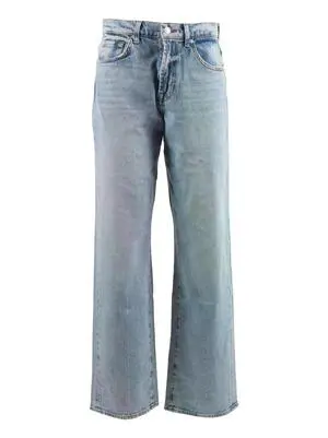 7 For All Mankind Logo-patch Straight-leg Jeans - Blue