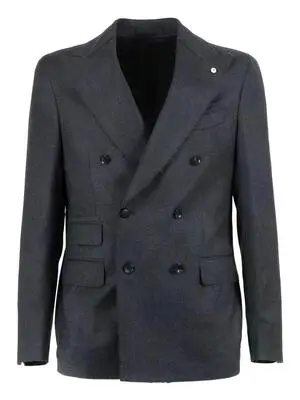 BRANDO Double-breasted Blazer - Grey