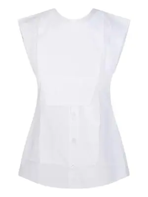 Victoria Beckham Sleeveless Button-front Top - White