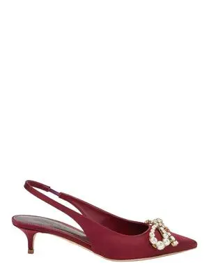 Giambattista Valli 40mm Crystal-embellished Slingback Pumps - Red