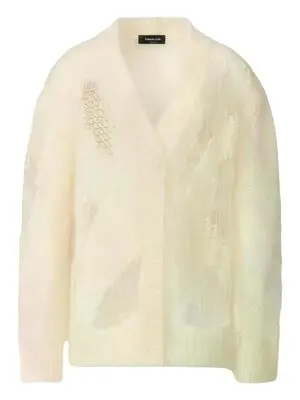Fabiana Filippi Long-sleeve Cardigan With Net Inserts - White