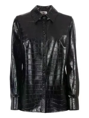 Elisabetta Franchi Crocodile-effect Shirt - Black