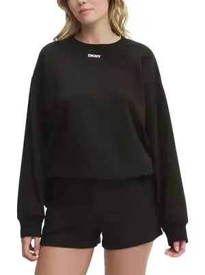 Dkny Logo-detail Pyjama Top - Black