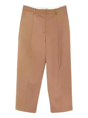 THE M Pleated-front Cropped Pants - Brown