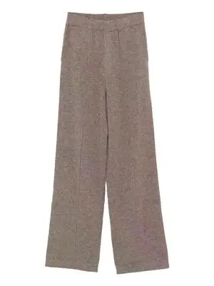 GOTHA Wide-leg Knit Pants With Side Pockets - Brown