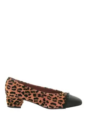 Roberto Festa Leopard-print Suede Pumps With Cap Toe - Neutrals