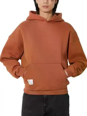 Alpha Industries Logo-print Kangaroo-pocket Hoodie - Brown