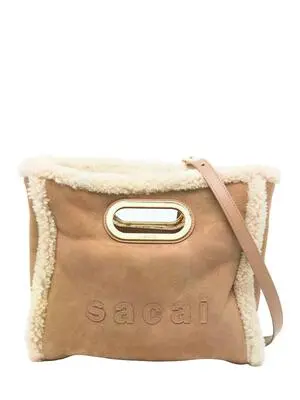 Sacai Shearling Tote Bag - Neutrals