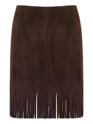 ETRO Fringe Suede Skirt