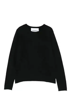 GOTHA Round-neck Long-sleeve Sweater - Black