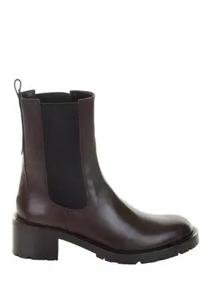 GUGLIELMO ROTTA Elastic-panel Leather Chelsea Boots - Brown