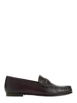 Chloé Logo Leather Loafers - Brown