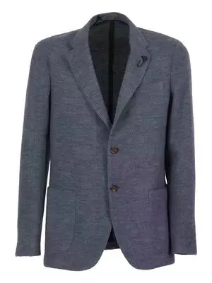 LARDINI Textured Knit Blazer - Grey