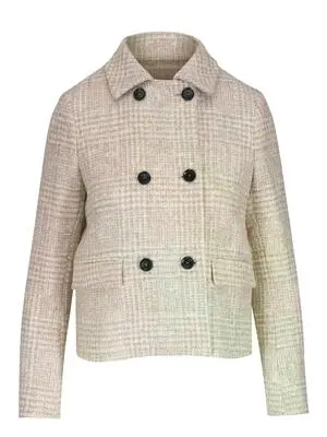 Kiton Checked Double-breasted Jacket - Neutrals