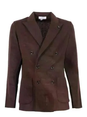 LARDINI Double-Breasted Wool Jacket