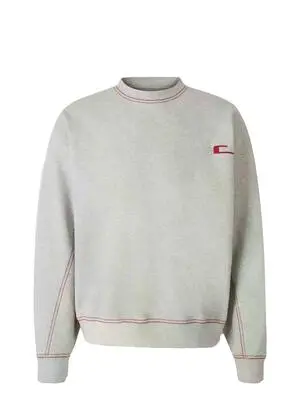 CARRER Embroidered Crew-neck Sweatshirt - Grey
