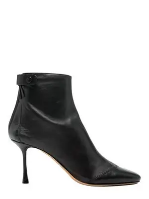 FRANCESCO RUSSO 75mm Leather Zipped-back Ankle Boots - Black