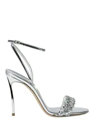 Casadei 100mm Interstellar Crystal-embellished Sandals - Silver