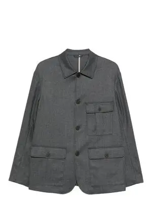 Emporio Armani Wool-blend Shirt Jacket - Grey