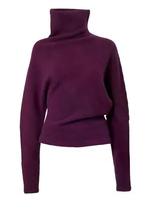 Carolina Herrera Asymmetric Turtleneck Sweater - Purple
