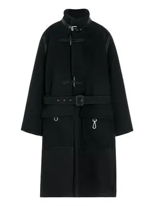 LEMAIRE Belted Toggle-fastening Coat - Black