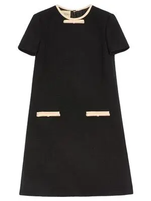 Valentino Garavani Bow-embellished Tweed Dress - Black