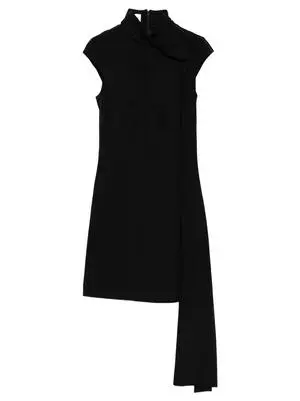 Jean Paul Gaultier High-neck Asymmetric Mini Dress - Black