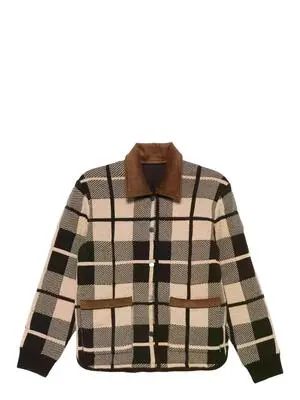 Guest In Residence Plaid Quilted Shirt Jacket - Brown