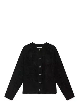 Malìparmi Waffle-knit Wool-blend Cardigan - Black