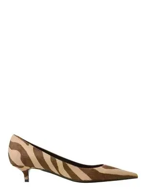 JIMMY CHOO Amelia Zebra-print Kitten Heel Pumps - Brown
