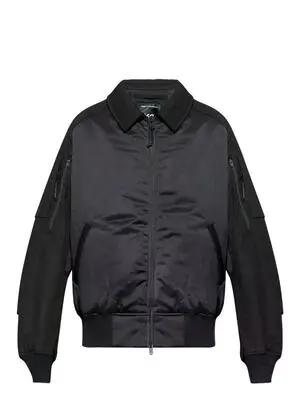 Y3 Contrast-panel Bomber Jacket - Black