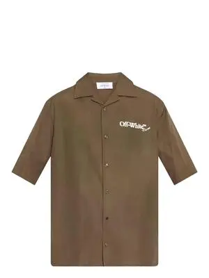 Off-White Logo-print Short-sleeve Shirt - Brown