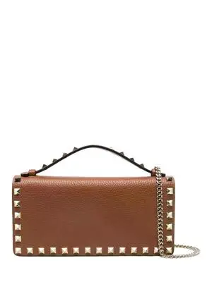 Valentino Garavani Stud-embellished Top-handle Mini Bag - Brown