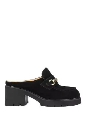 DOUCAL'S Chain-embellished Heeled Mules - Black