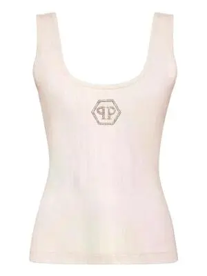 Philipp Plein Logo-detail Ribbed Tank Top - White