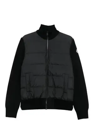 Moncler Paneled Padded Cardigan - Black