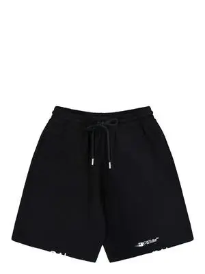 Off-White Ink Arrow Printed Track Shorts - Black